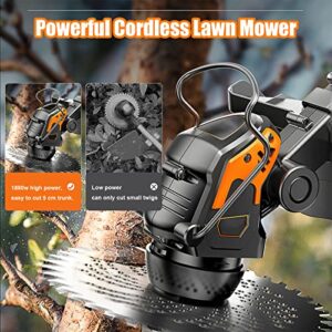 Electric Weed Eater Battery Operated Weed Wacker, String Trimmers with Remaining Power Display, Adjustable Machine Head Electric Lawn Edger for Garden and Yard