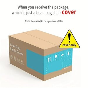 5 6 7 FT Bean Bag Chair Cover Chair Cushion, Big Round Soft Fluffy PV Velvet Sofa Bed Cover(it was only a Cover, not a Full Bean Bag) Living Room Furniture Lazy Sofa Bed Cover