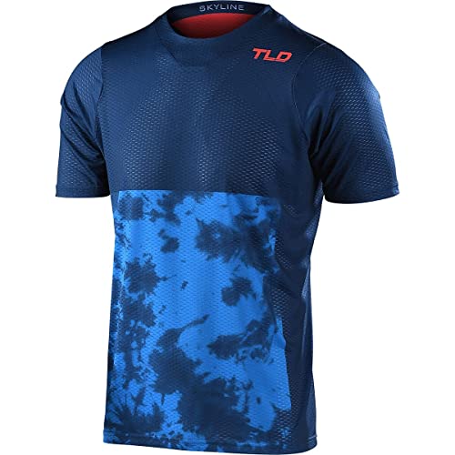 Troy Lee Designs Cycling MTB Bicycle Mountain Bike Jersey Shirt for Men, Skyline Air Breaks SS (Dark Slate Blue, Medium)