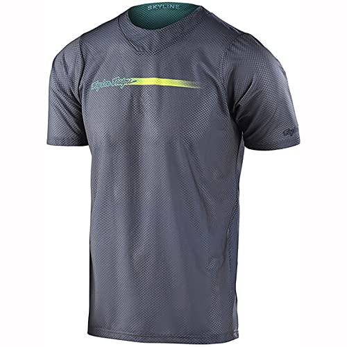 Troy Lee Designs Cycling MTB Bicycle Mountain Bike Jersey Shirt for Men, Skyline Air SS (Channel Gray, S)