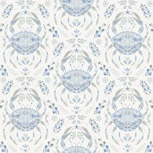 nuwallpaper blue shellby peel & stick wallpaper