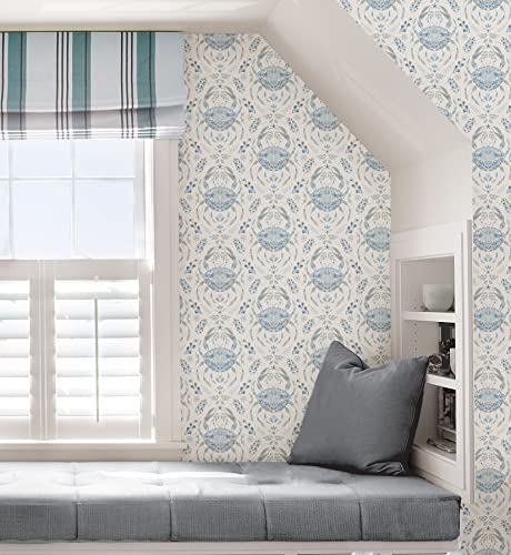 NuWallpaper Blue Shellby Peel & Stick Wallpaper