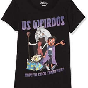 Disney Girl's Weirdos Unite T-Shirt, Black, Large