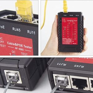 Noyafa NF-468s Network Cable Tester, Ethernet Tester,Cable Mapper, Check Continuity -RJ45, RJ11, RJ12, RJ45, CAT5, CAT5E, CAT6, CAT6A,Telephone line CAT3