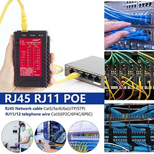 Noyafa NF-468s Network Cable Tester, Ethernet Tester,Cable Mapper, Check Continuity -RJ45, RJ11, RJ12, RJ45, CAT5, CAT5E, CAT6, CAT6A,Telephone line CAT3