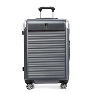 travelpro platinum elite hardside expandable spinner wheel luggage tsa lock hard shell polycarbonate suitcase, vintage grey, checked medium 25-inch