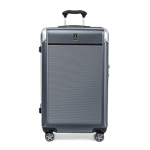 Travelpro Platinum Elite Hardside Expandable Spinner Wheel Luggage TSA Lock Hard Shell Polycarbonate Suitcase, Vintage Grey, Checked Large 28-Inch