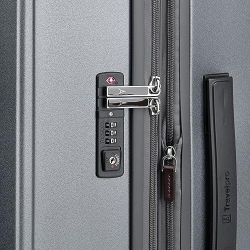 Travelpro Platinum Elite Hardside Expandable Spinner Wheel Luggage TSA Lock Hard Shell Polycarbonate Suitcase, Vintage Grey, Checked Large 28-Inch