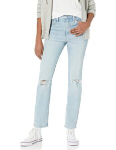 gap womens high rise straight fit jeans, light lynn destroy, 32 regular us