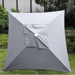 Plcnn 6.5 x 6.5 ft Patio Umbrella Canopy, Square Umbrella Replacement Cover Outdoor Table Umbrella Replacement Top Cover for Pool Beach Backyard Garden