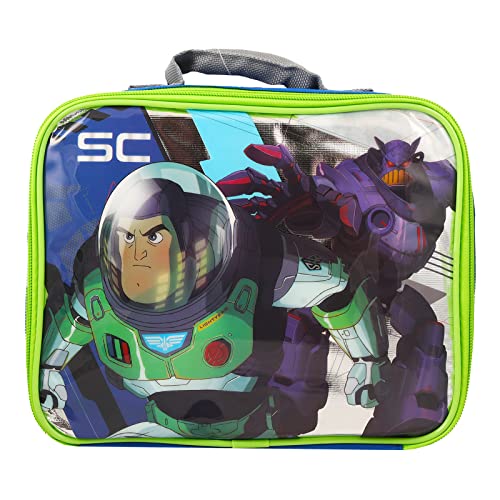 Classic Disney Disney Buzz Lightyear Lunch Box for Boys Set - 5 Pc Bundle with Buzz Lunch Box Plus Stickers, Water Pouch, and More (Disney Lunch Bag)