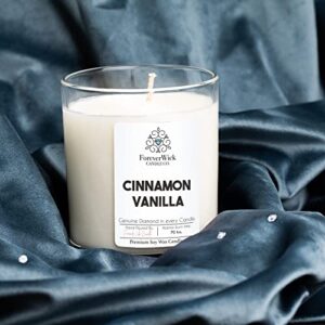 Foreverwick Cinnamon Vanilla Candle | Diamond Candle | Scented Jar Candle | Strong Scented Candles for Decor | 14 oz & 70 Hrs Burning Time