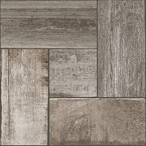 FloorPops Northwoods Peel & Stick Floor Tiles,Brown