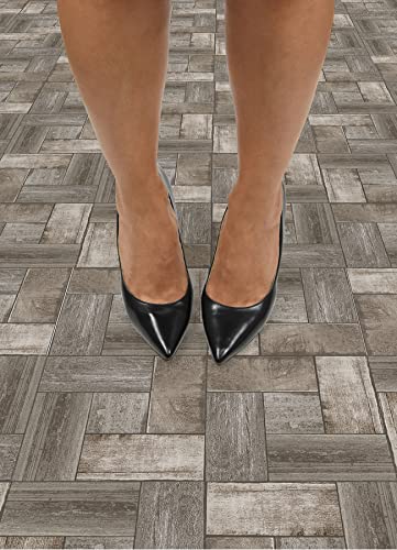 FloorPops Northwoods Peel & Stick Floor Tiles,Brown