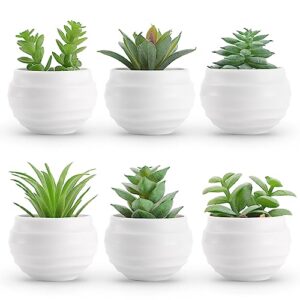 der rose set of 6 succulents plants artificial in pots small fake plants for bedroom aesthetic living room office shelf bathroom decor