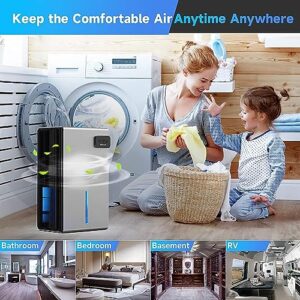 SIMSEN 95oz Dehumidifiers for Home, 7000 Cubic Feet(720 sq ft) Quiet Dehumidifier for Home with Drain Hose and 2 Working Modes, Portable Small Dehumidifiers for Bedroom Bathroom Basements Closet RV