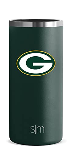 Simple Modern Officially Licensed NFL Green Bay Packers Gifts for Men, Women, Dads, Fathers Day | Insulated Ranger Slim Can Cooler for Skinny 12oz Cans - Skinny Beer and Seltzer