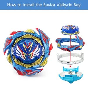 Konikiwa Bey Battling String Launcher, Savior Valkyrie Top Burst Launcher Set, Left and Right Spin Launcher DB Launcher Compatible with All Bey Burst Series - Blue