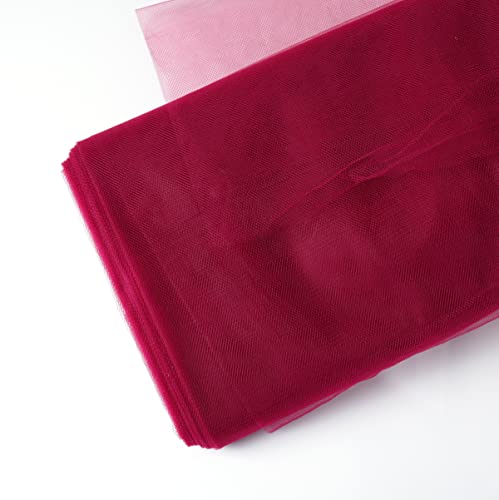 Aberything Fabric Tulle 54" x 40 Yards DIY Craft Tulle Wedding Decoration(40 Yards, Burgundy)