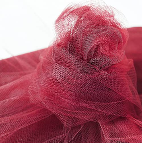 Aberything Fabric Tulle 54" x 40 Yards DIY Craft Tulle Wedding Decoration(40 Yards, Burgundy)