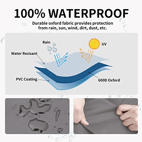 Easy-Going Waterproof Outdoor Couch Cover, Heavy Duty 3-Seater Patio Sofa Cover, Winchdproof Outdoor Furniture Cover with Air Vent (62Wx40Dx33H inch, Gray/Dark Gray)