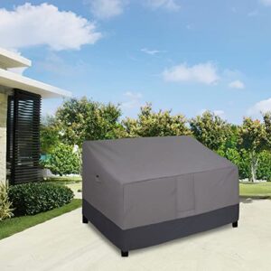 Easy-Going Waterproof Outdoor Couch Cover, Heavy Duty 3-Seater Patio Sofa Cover, Winchdproof Outdoor Furniture Cover with Air Vent (62Wx40Dx33H inch, Gray/Dark Gray)