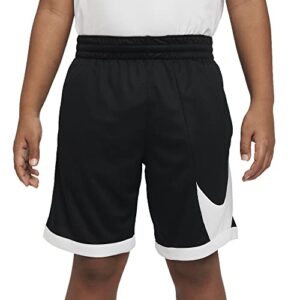 nike boy's dri-fit hbr basketball shorts (little kids/big kids) black/white/white/white md (10-12 big kid)