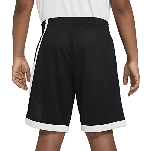 Nike Boy's Dri-FIT HBR Basketball Shorts (Little Kids/Big Kids) Black/White/White/White MD (10-12 Big Kid)