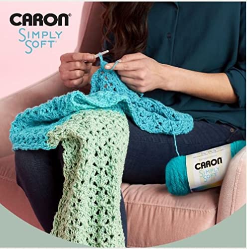 Caron Simply Soft Party Teal Sparkle Yarn - 3 Pack of 85g/3oz - Acrylic - 4 Medium (Worsted) - 164 Yards - Knitting, Crocheting & Crafts