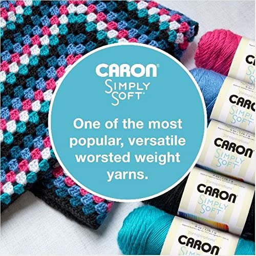 Caron Simply Soft Party Teal Sparkle Yarn - 3 Pack of 85g/3oz - Acrylic - 4 Medium (Worsted) - 164 Yards - Knitting, Crocheting & Crafts