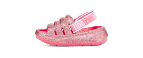 UGG Kids K Sport Yeah Glitter Sandal, Pink, 9 US Unisex Toddler