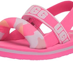 UGG K Zuma Sling Camopop Flat Sandal, Taffy Pink, 12 US Unisex Little Kid