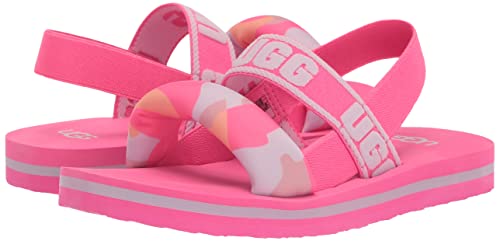 UGG K Zuma Sling Camopop Flat Sandal, Taffy Pink, 12 US Unisex Little Kid