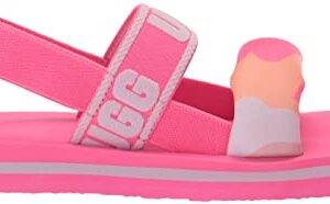 UGG K Zuma Sling Camopop Flat Sandal, Taffy Pink, 12 US Unisex Little Kid