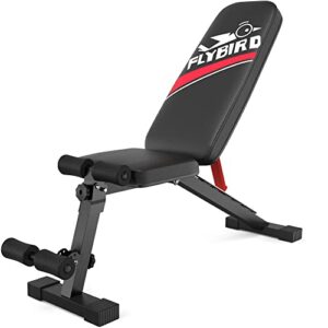 flybird adjustable weight bench, workout benches for home gym, sturdy durable comfortable bench for dumbbell exercise full body workout