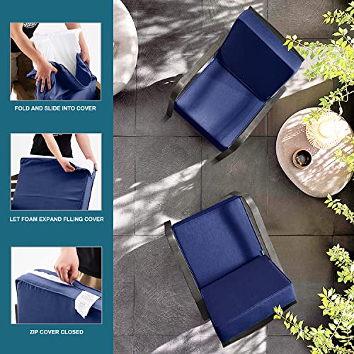 ARTPLAN Deep Seat Outdoor Cushion,Set 24"x24"x6",18x24 Thick Bench Patio Chair Cushion, for Patio Furniture Square