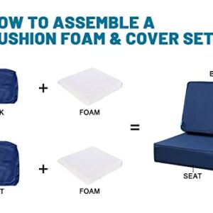 ARTPLAN Deep Seat Outdoor Cushion,Set 24"x24"x6",18x24 Thick Bench Patio Chair Cushion, for Patio Furniture Square