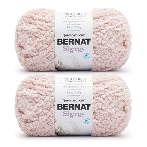 Bernat Sheepy Plush Pink Yarn - 2 Pack of 250g/8.8oz - Nylon - 6 Super Bulky - Knitting/Crochet