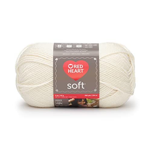 Red Heart Soft Off White Yarn - 3 Pack of 141g/5oz - Acrylic - 4 Medium (Worsted) - 256 Yards - Knitting, Crocheting & Crafts