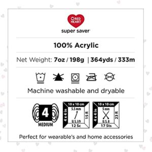 Red Heart Super Saver Yarn, 3 Pack, Hot Red 3 Count