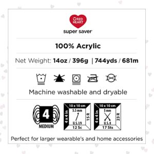 Red Heart Super Saver Jumbo Yarn, Soft White 2 Count (Pack of 1)