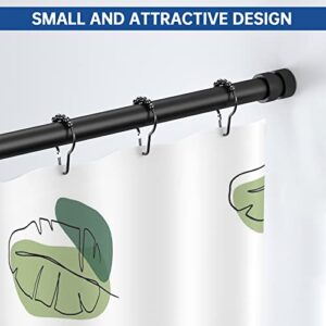 BRIOFOX Simple Shower Curtain Rod - Modern Shower Rod Tension - Rust Proof Non-Slip 42-72 inches Stainless Steel, Matte Black