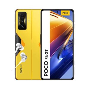 poco f4 gt 5g + 4g lte 256gb + 12gb factory unlocked 6.67" 120hz 64mp triple camera (not verizon sprint boost cricket metro at&t) + (w/fast car charger bundle) (cyber yellow)