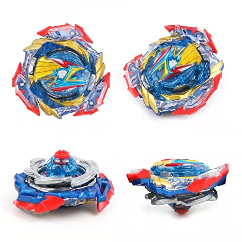 Bey Battle Burst Gyro Blade Toy Set Great Birthday Gift for Children Kids Boys 6 8 + Metal Fusion Attack Top Battling Burst 4 Spinning Tops 2 Two-Way Launcher