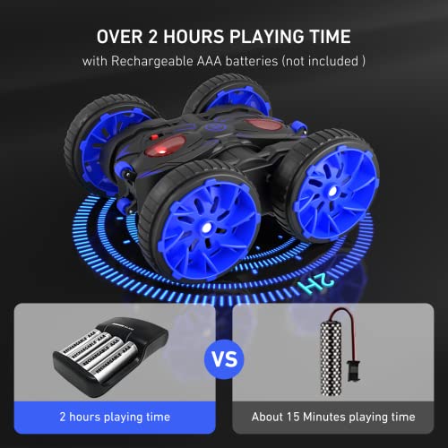 ifollower Remote Control Car,RC Cars Toy All Terrain Off Road 4WD Double Sided Running RC Crawler, 360° Rotation & Flips 2.4GHz RC Stunt Car Birthday Gift for Boys & Girls Aged 4 5 6 7 8 9 10 11 12