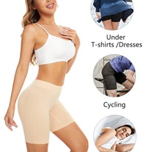 POKARLA 4 Pack Women's Cotton Underwear Boxer Shorts Anti Chafing Bike Shorts Boyshorts Panties Regular & Plus Size(Small)