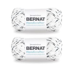 bernat handicrafter cotton big ball salt & pepper yarn - 2 pack of 340g/12oz - cotton - 4 medium (worsted) - 608 yards - knitting/crochet