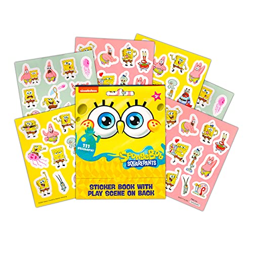 Viacom Spongebob Squarepants Mini Figures 5 Pack - Spongebob Toy Bundle with 5 Spongebob Cupcake Topper Figurines Plus Spongebob Stickers and More (Spongebob Party Supplies)