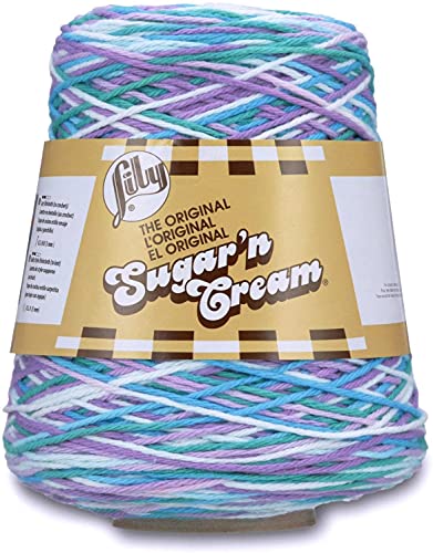 Lily Sugar N Cream Cones Beach Ball Blue Yarn - 1 Pack of 14oz/400g - Cotton - #4 Medium - 706 Yards - Knitting, Crocheting & Crafts