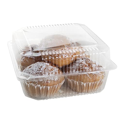 70 Pcs Clear Plastic Hinged Take Out Containers Disposable Clamshell Food Cake Containers with Lids 5.3 x 4.7 x 2.8 inch for Dessert, Cakes, Cookies, Salads, Pasta, Sandwiches